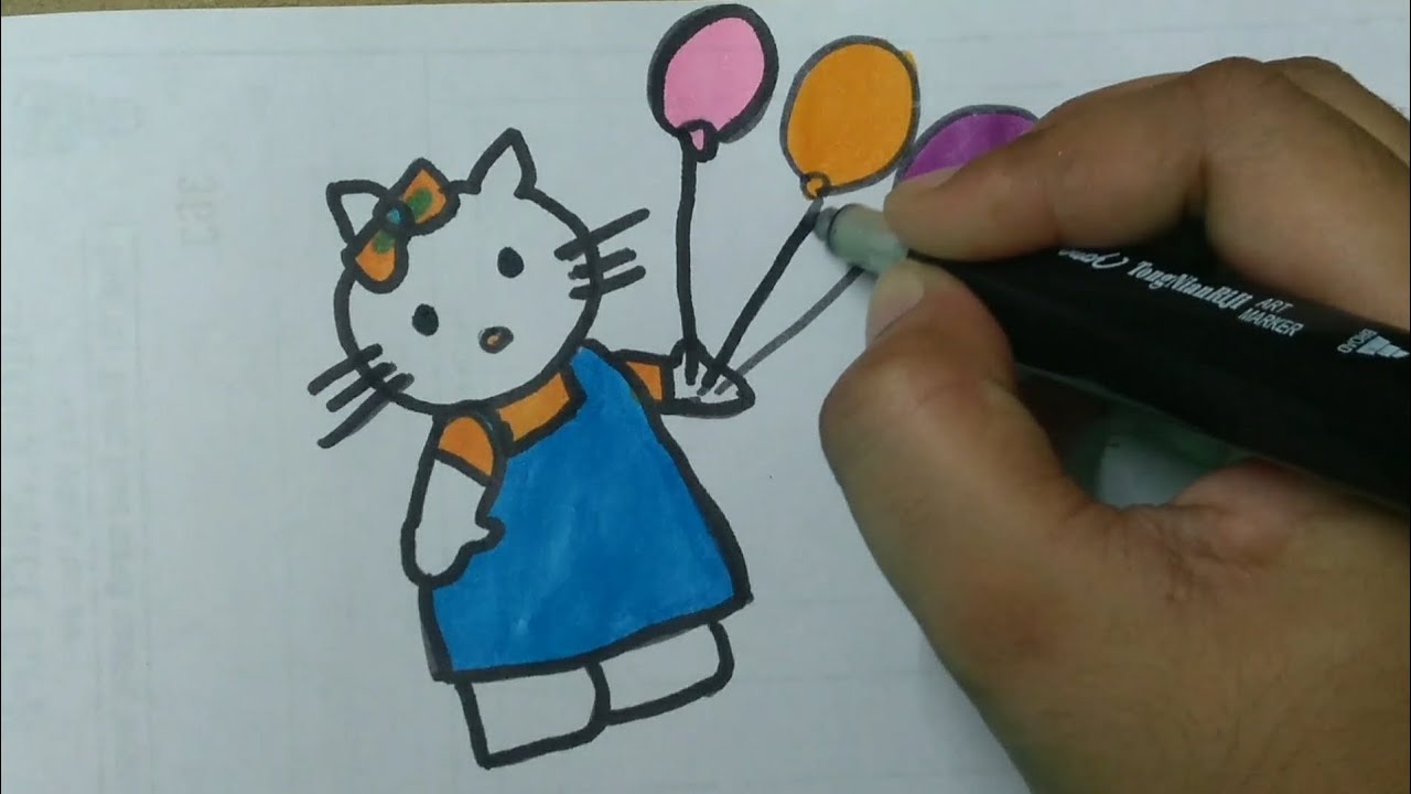 How to draw Hello kitty//Kids drawing/ - YouTube