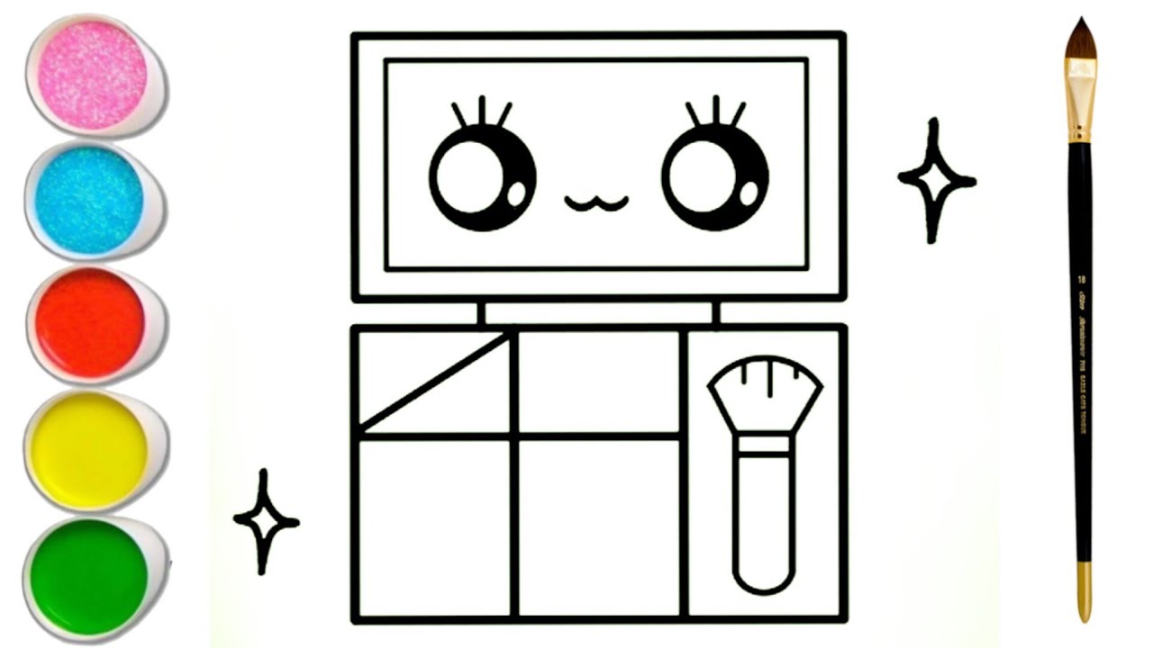 HOW TO DRAW CUTE EYESHADOW PALETTE | easy and cute makeup box drawing ...