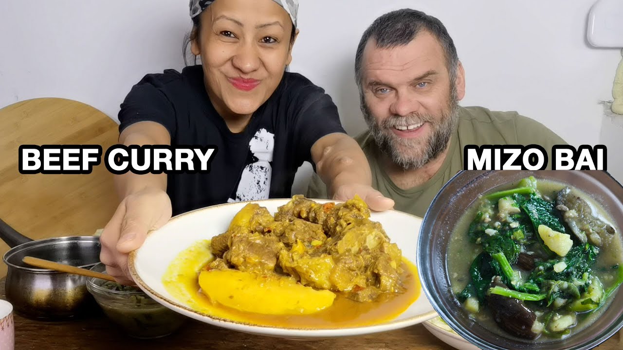 EATING SPICY BEEF CURRY WITH RECIPE/MIZO ANTEM BAI/NORTH EAST INDIAN ...