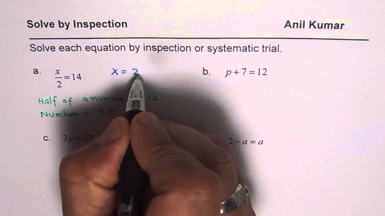How to Solve Algebraic Equations by Inspection - EDEXCEL - GCSE - SAT ...
