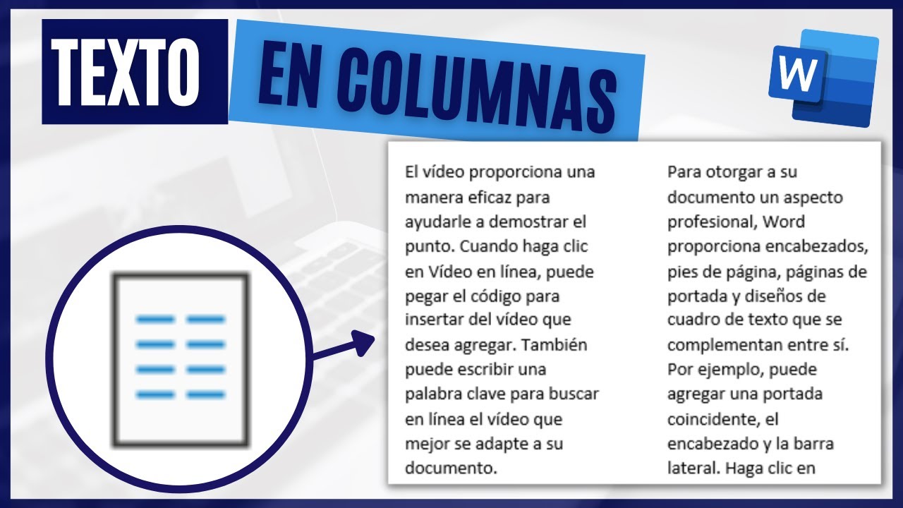 Cómo dividir el TEXTO EN COLUMNAS en Word - YouTube