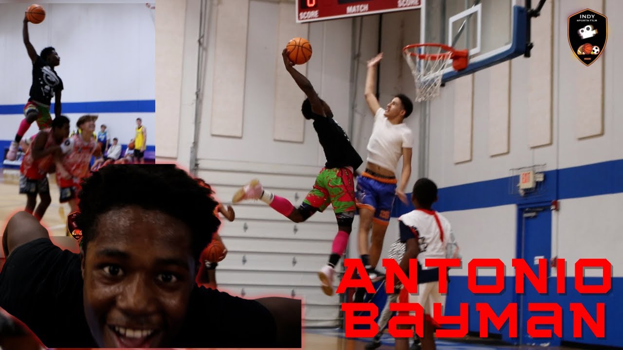 8th grade Antonio Bayman is Not Average! Dunks Over 2 people at best ...