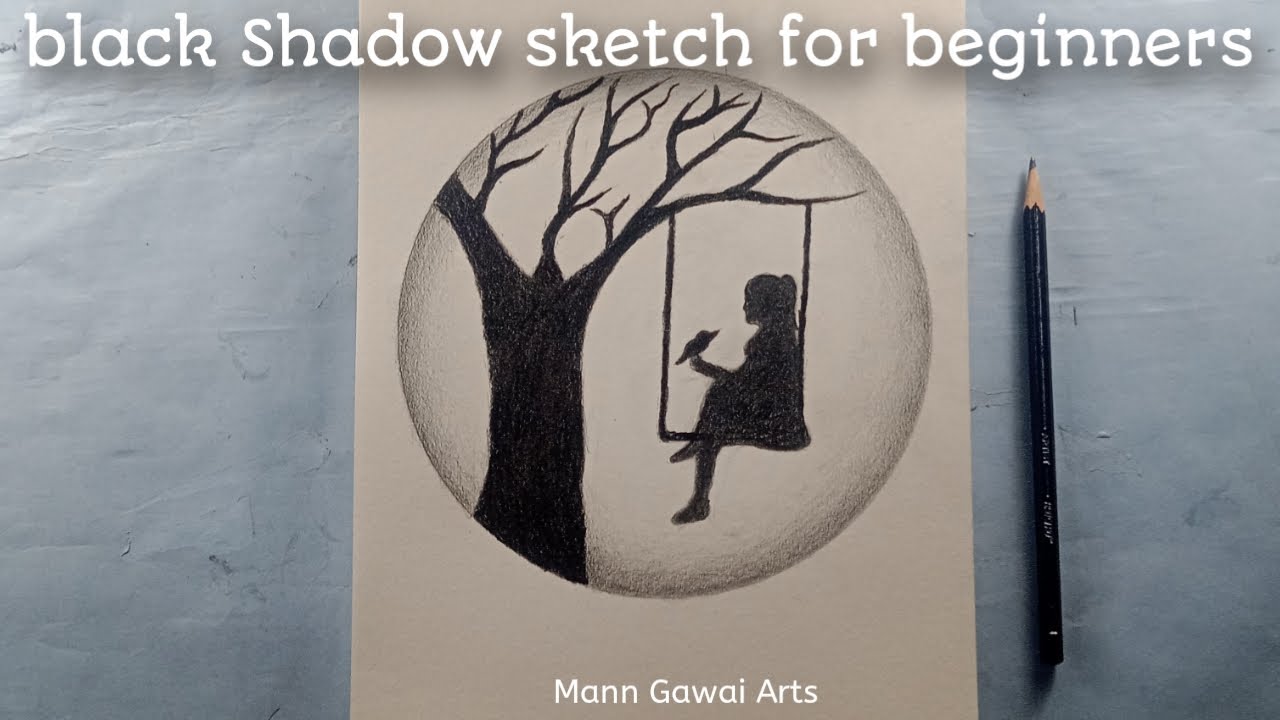 Black Shadow Sketch for beginner||Easy Sketch for beginner||Start from ...