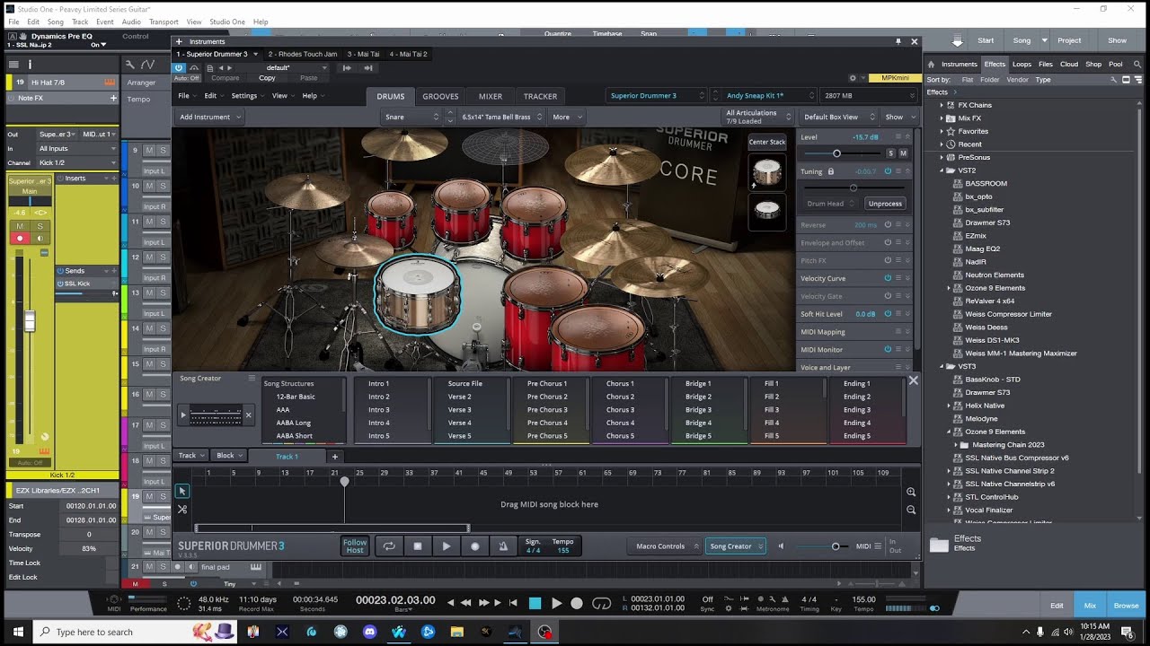 Set Up Drum VST program for METAL (inserts/sends, Humanize) Pt 1 - YouTube