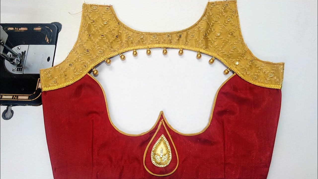 Net cloth designer blouse | cutting and stitching back neck design ...