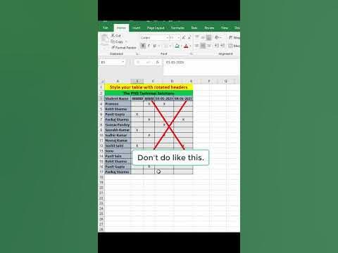 Excel Trick: Styled table with rotated headers. - YouTube
