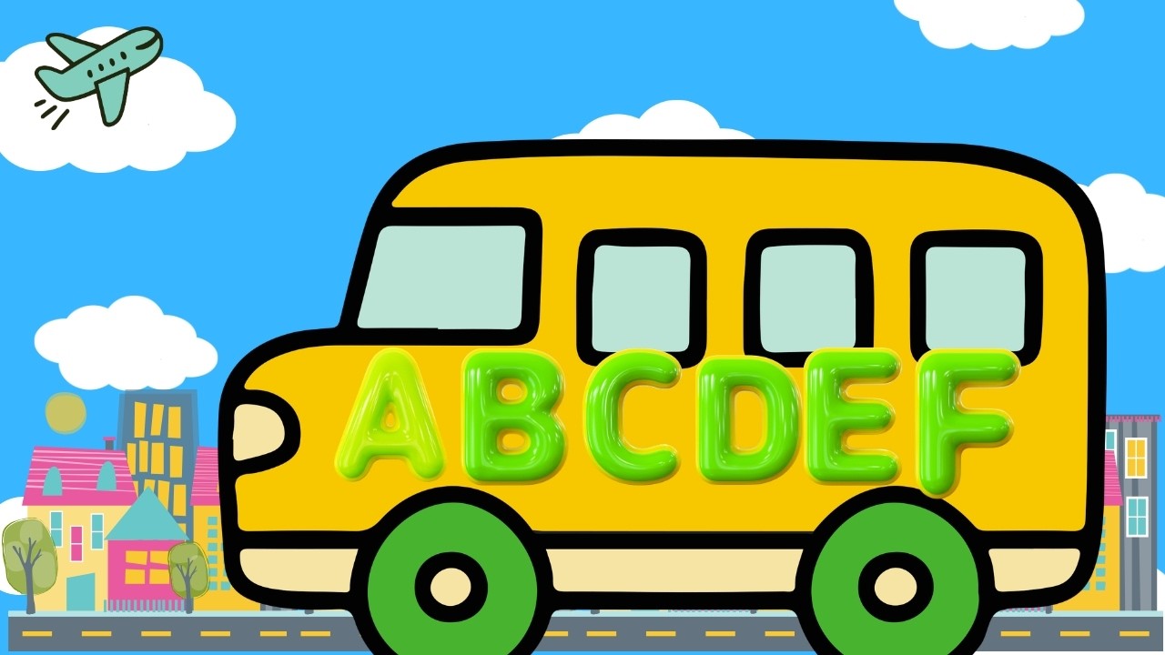 Wheels on the Bus + ABC Phonics! 🚌 Alphabet Sounds A-Z | ABC Song for ...