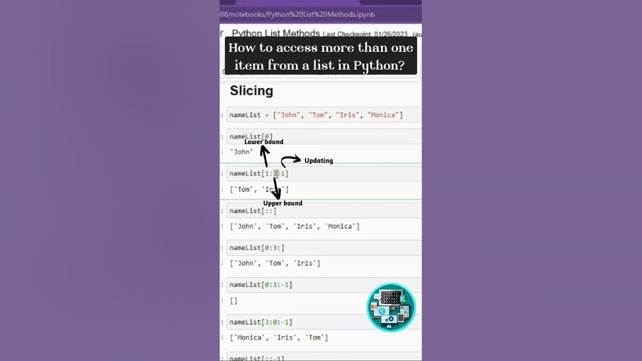 How To Access More Than 1 Item From A List In Pythonpythonprogramming Pythonlist Link In