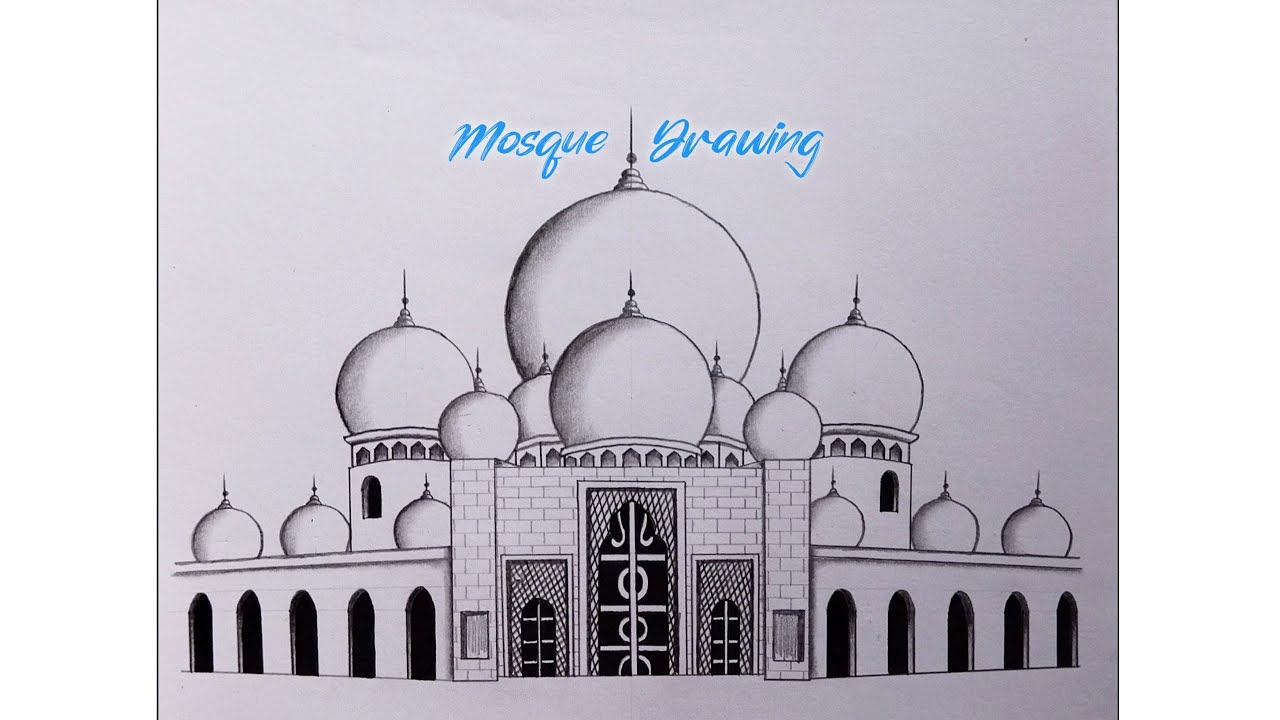 Very very easy masjid drawing_tutorial | How to draw a mosque_step by ...