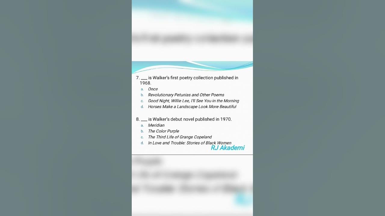 The Color Purple - MCQ Test Series for SET Preparation #SET #MCQTest # ...