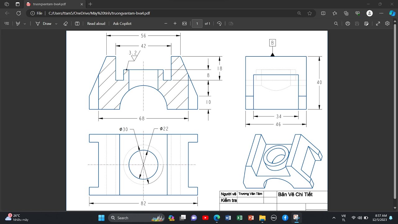 Hướng dẫn xuất bản vẽ 2D Creo parametric part 1 : Tạo bản vẽ mẫu, Xuất ...