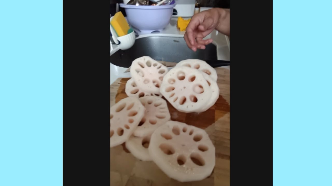 Cutting lotus roots vegetable - YouTube