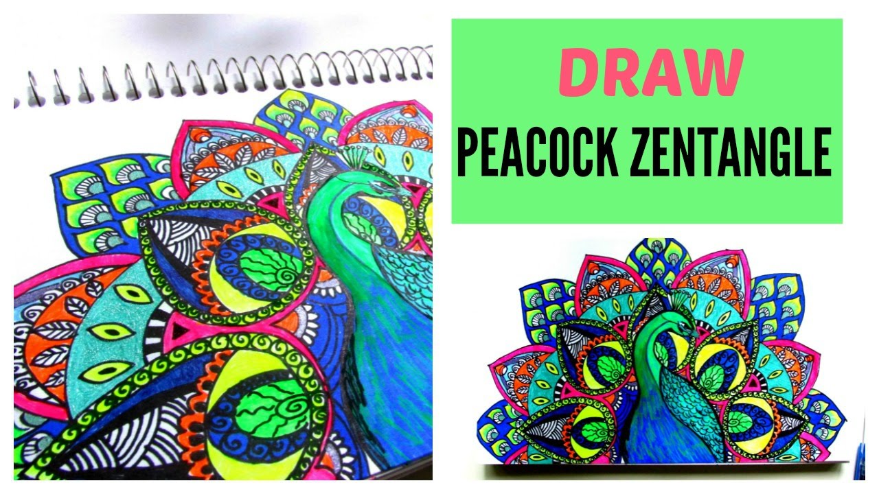 Draw Peacock Zentangle - YouTube