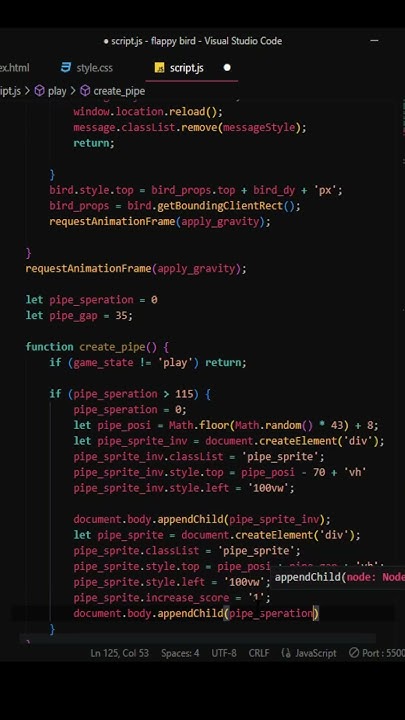 Shorts Coding Lover Coding Status Programing Status Flappingbird Coding Javascript