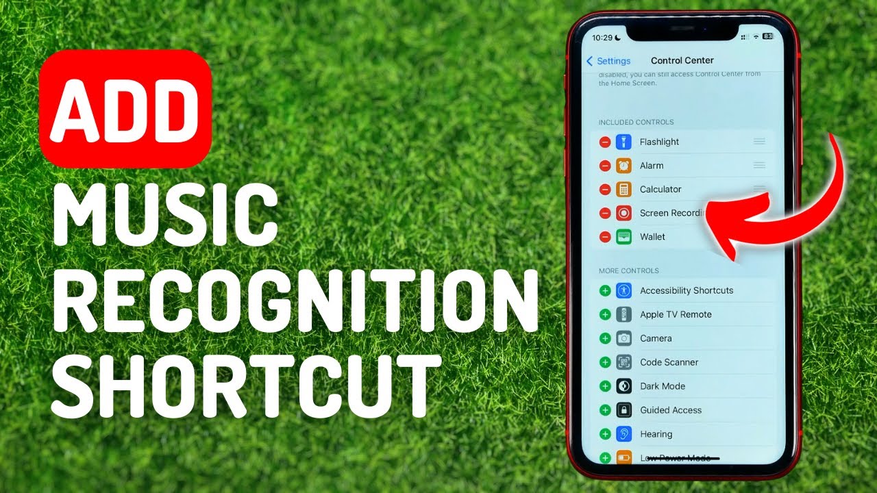 How to Add Music Recognition Shortcut to iPhone Control Center - YouTube