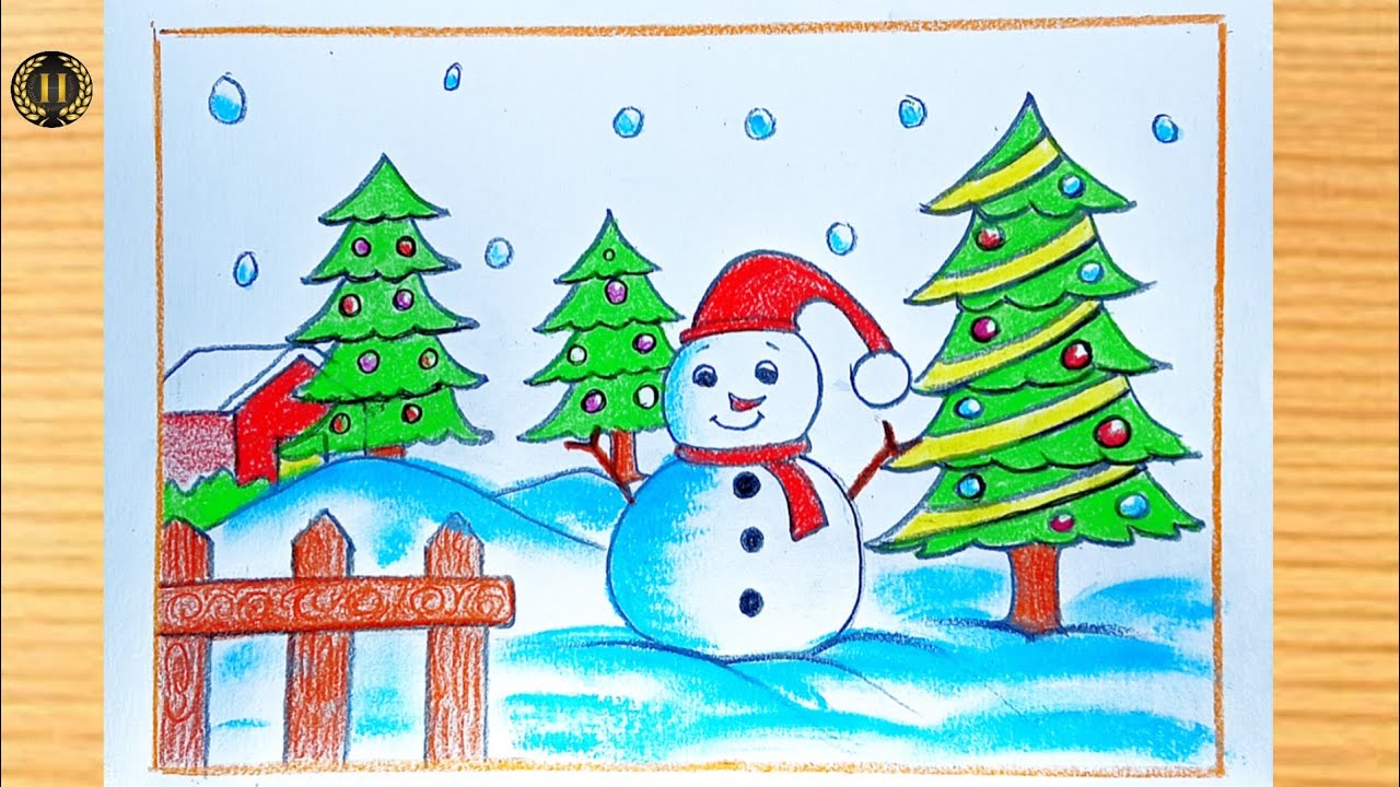 Merry Christmas Drawing || Christmas Drawing easy steps|| Christmas ...