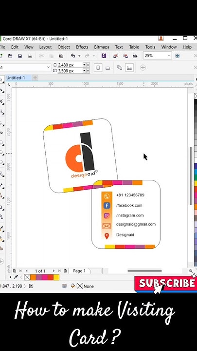 How to make Visiting Card in #coreldraw #graphicdesign # ...