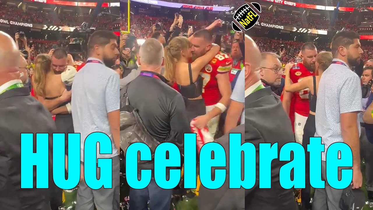 So Sweet!! Taylor Swift and Travis Kelce HUG celebrate the Chiefs ...