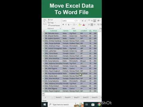 move excel data to word file #computerscience #information #technical #skills #knowledge #Excel ...