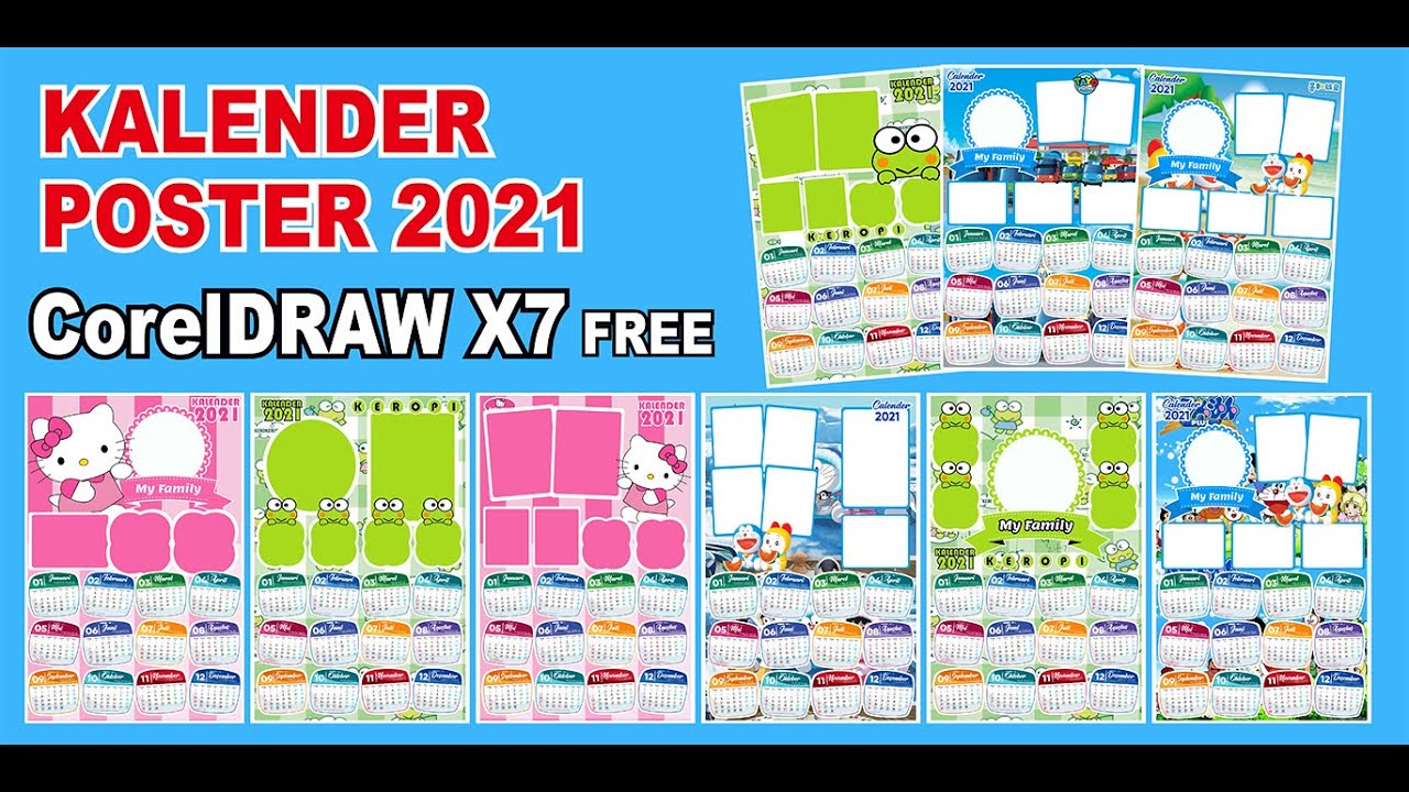 DOWNLOAD TEMPLATE KALENDER POSTER 2021 CORELDRAW GRATIS CDR X7 DAN CDR ...