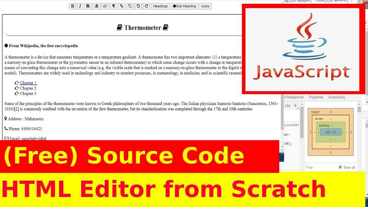 19th Javascript Project Html Editor With Fontawesome Icons Tutorial With Source Code Youtube