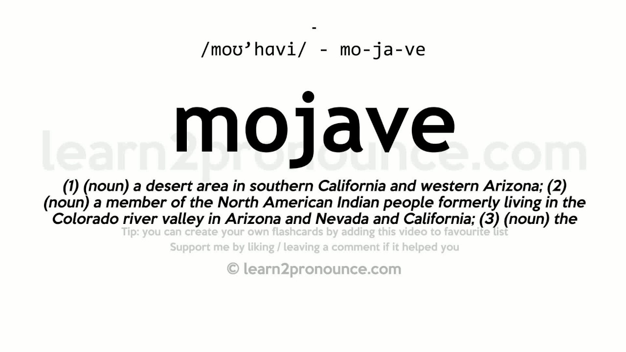Pronunciation of Mojave | Definition of Mojave - YouTube