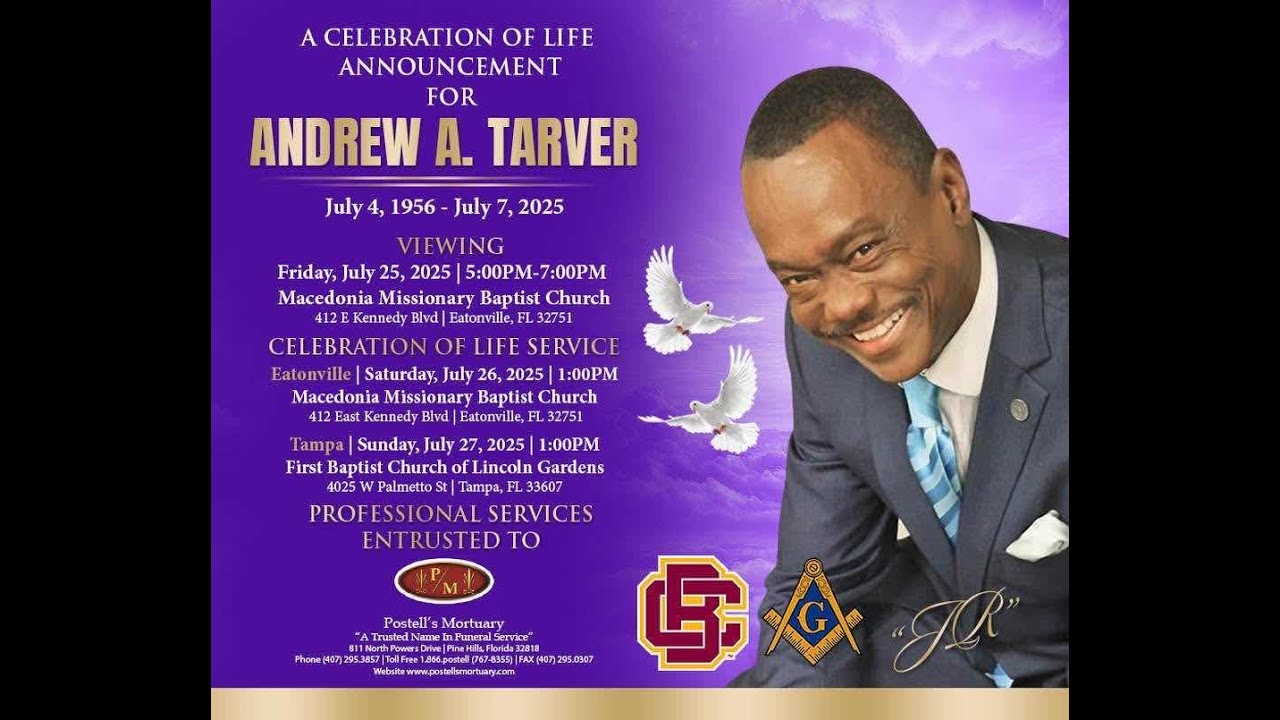 Andrew A. Tarver (Celebration Of Life) - YouTube
