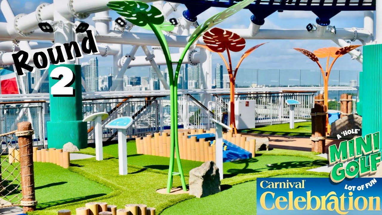 Carnival Celebration Mini Golf Round 2 #cruiselife #puttputt #reels # ...