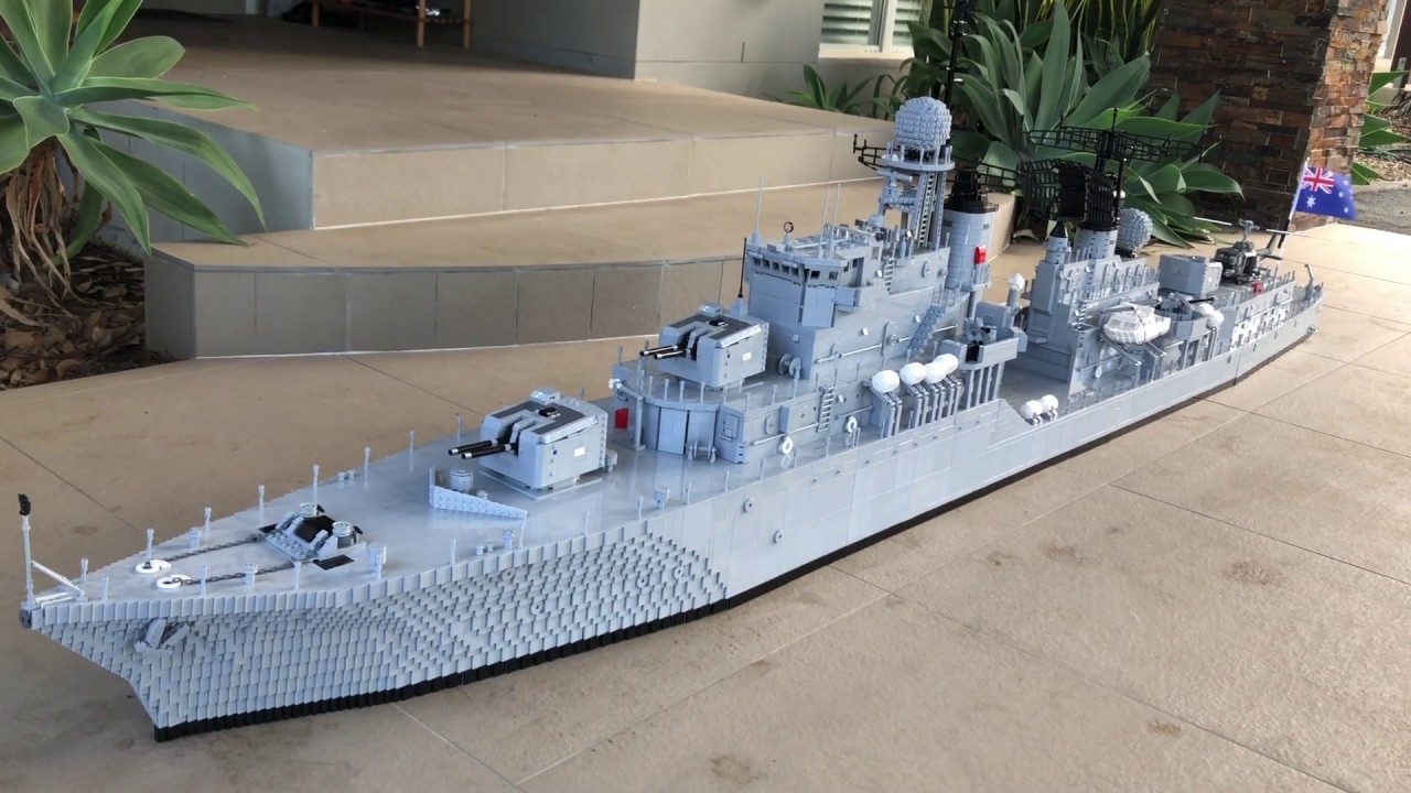 3m long LEGO HMAS Vampire - Remote Controlled Turretts - YouTube