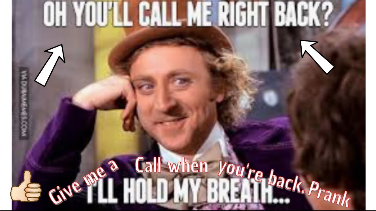 Give me a call when you're back (Prank) - YouTube