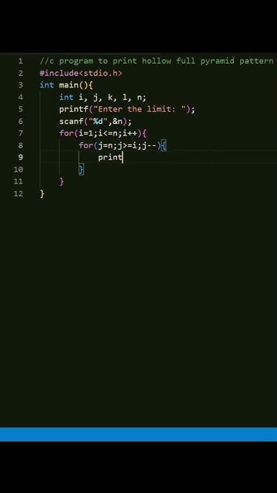 How To Make Hollow Full Pyramid In C Language Clanguage Coding Programming Shorts Youtube