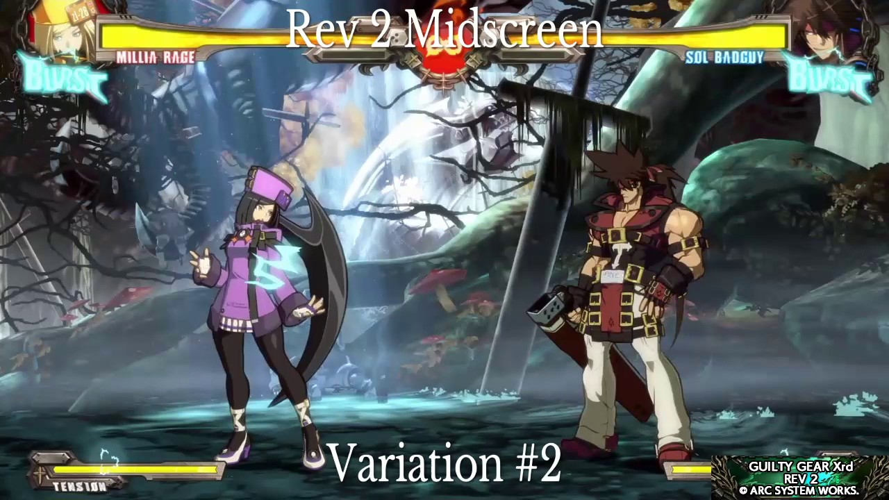 [Guilty Gear XRD Rev 2] Millia Rev/Rev 2 combo comparison - YouTube