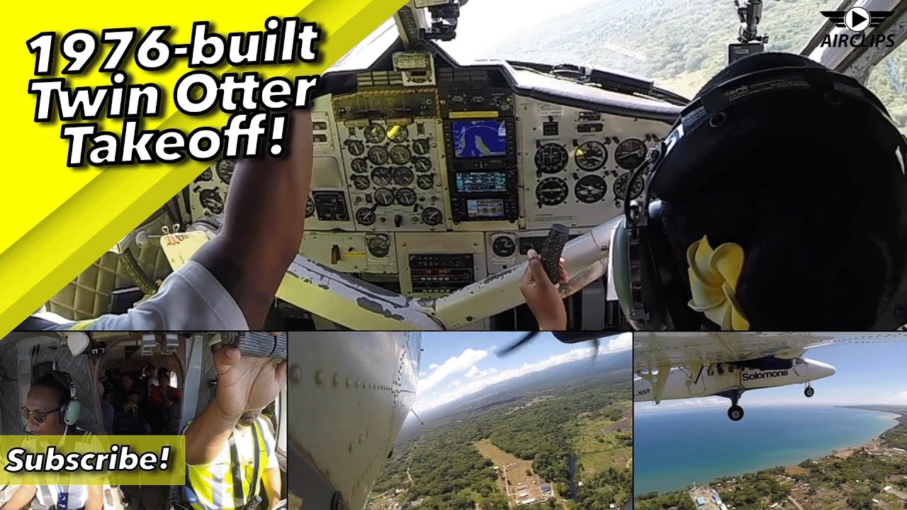 Classic Cockpit Layout! 1976-built DHC-6 Twin Otter Cockpit Takeoff ...
