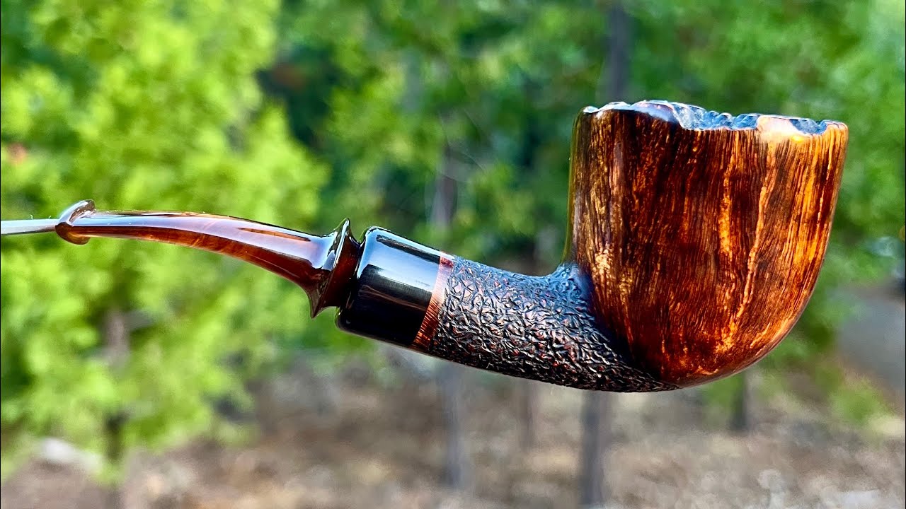 SederCraft Rustic Tobacco Pipe with Ox Horn & Tortoise Stem - YouTube