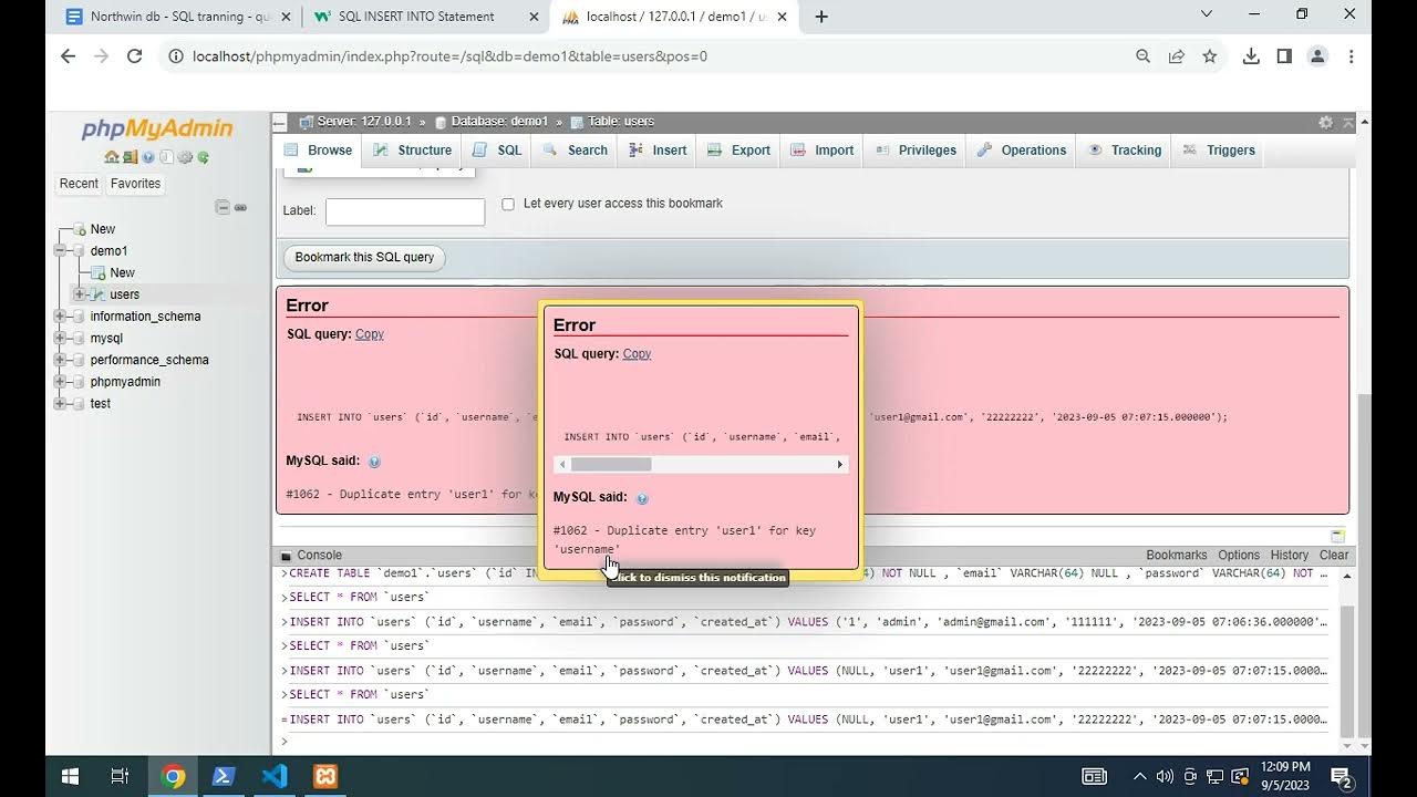 Thao tác với Database MySql trên phpMyAdmin, tạo db, tạo bảng, insert,select,update,delete dữ ...