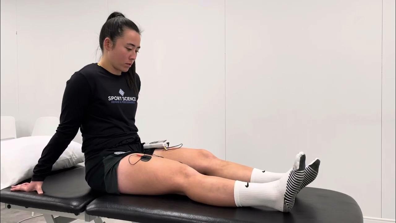 Quad Set with Neuromuscular Electrical Stimulation (NMES) - YouTube
