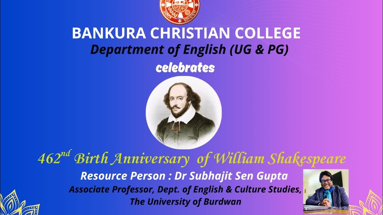 462nd Birth Anniversary of William Shakespeare in BCC ( 2025) - YouTube