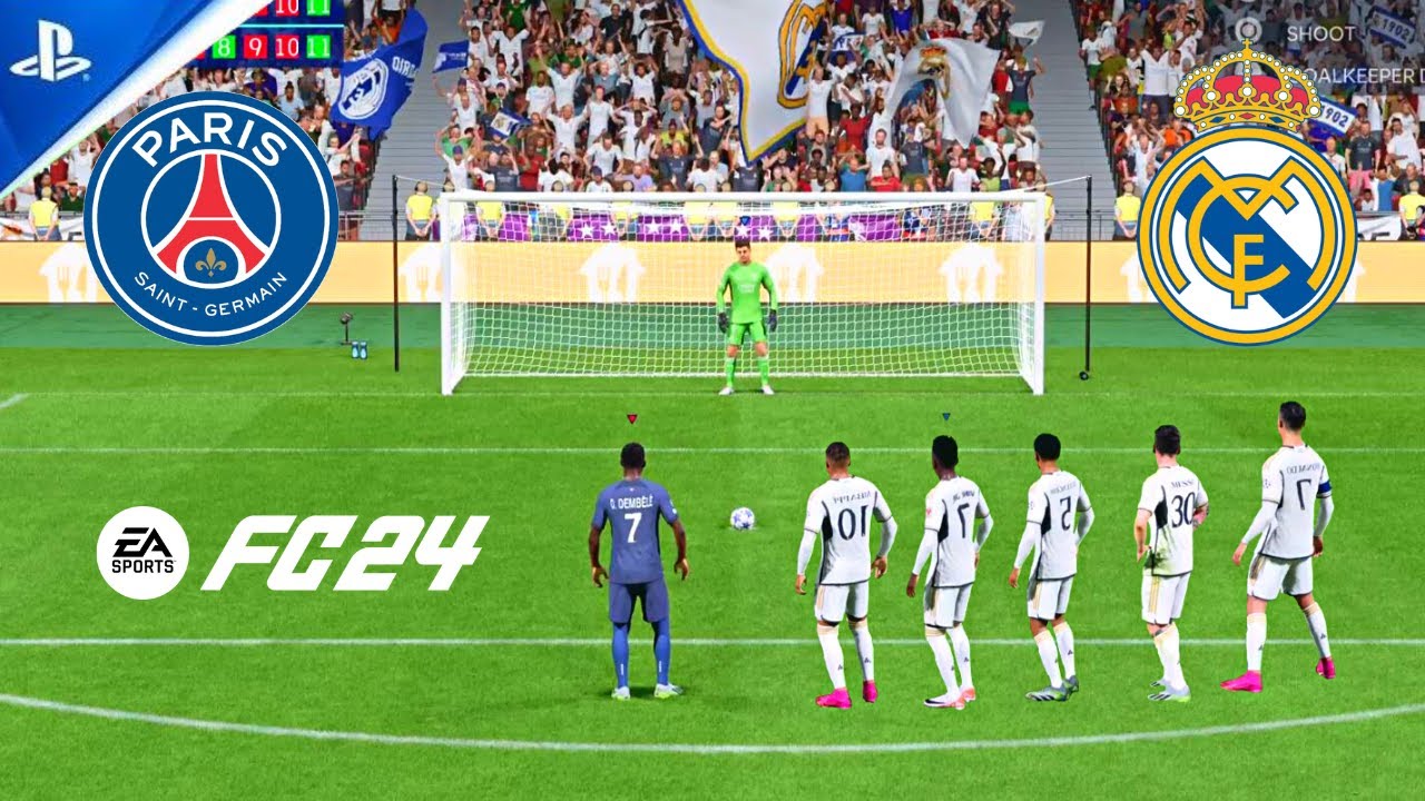 EA FC 24 / PSG VS REAL MADRID / RONALDO MESSI MBAPPE NEYMAR / PENALTY ...