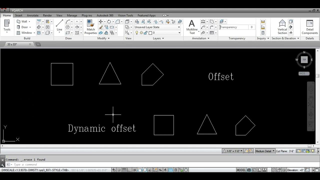 Difference Between Offset and Dynamic Offset in AutoCAD - YouTube