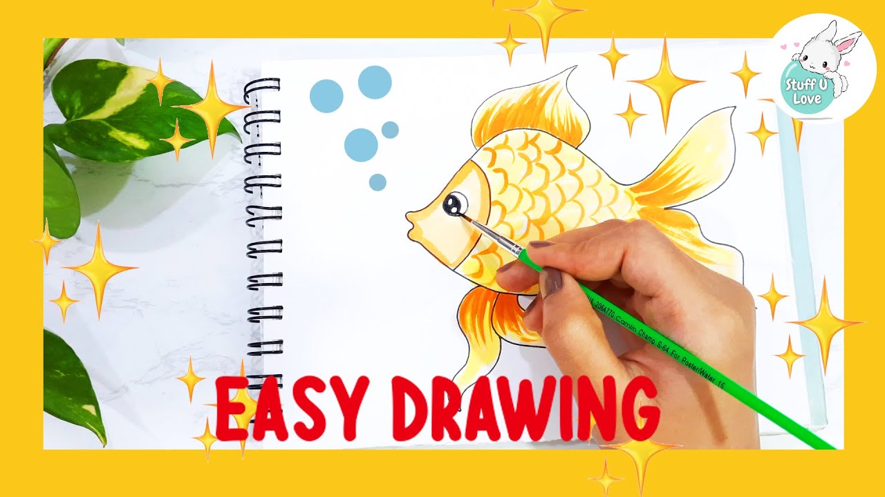 How to Draw a Cartoon Fish Cute and Easy drawing tutorial for beginners ...