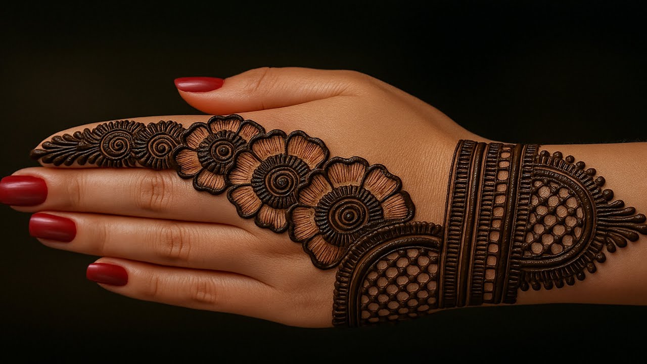 Simple mehandi ka design ||piche hath per mehndi design ||poche ke hath ...