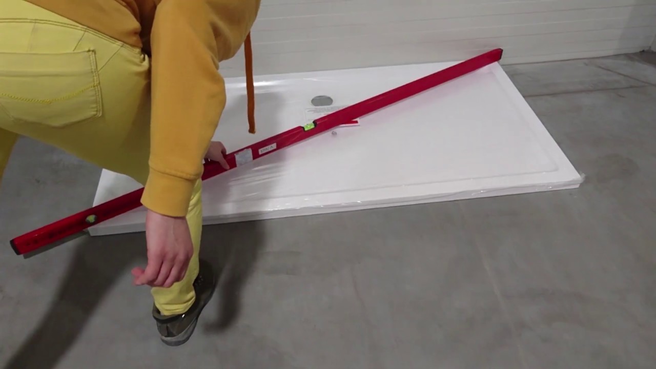How to level the ST-40 shower tray with levelling screws. - YouTube