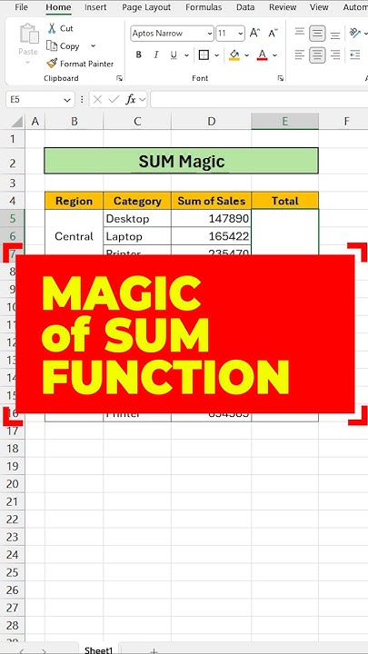Excel Interview Tricks‼️ MS Excel SUM Function Magic‼️ #excel #exceltips - YouTube