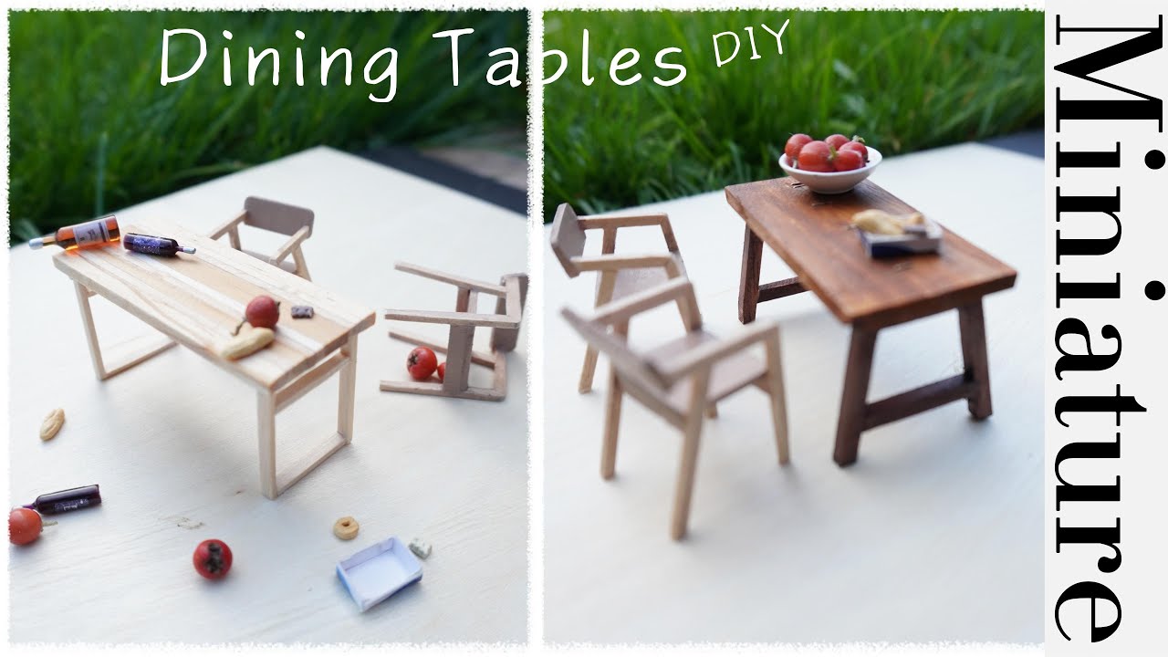 How I make Miniature Dining Tables 1:25 | DIY Miniature Furniture ...