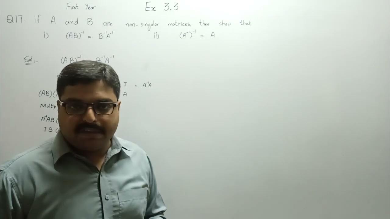 Question 17 Exercise 3.3 First Year Mathematics Lectures FH - YouTube