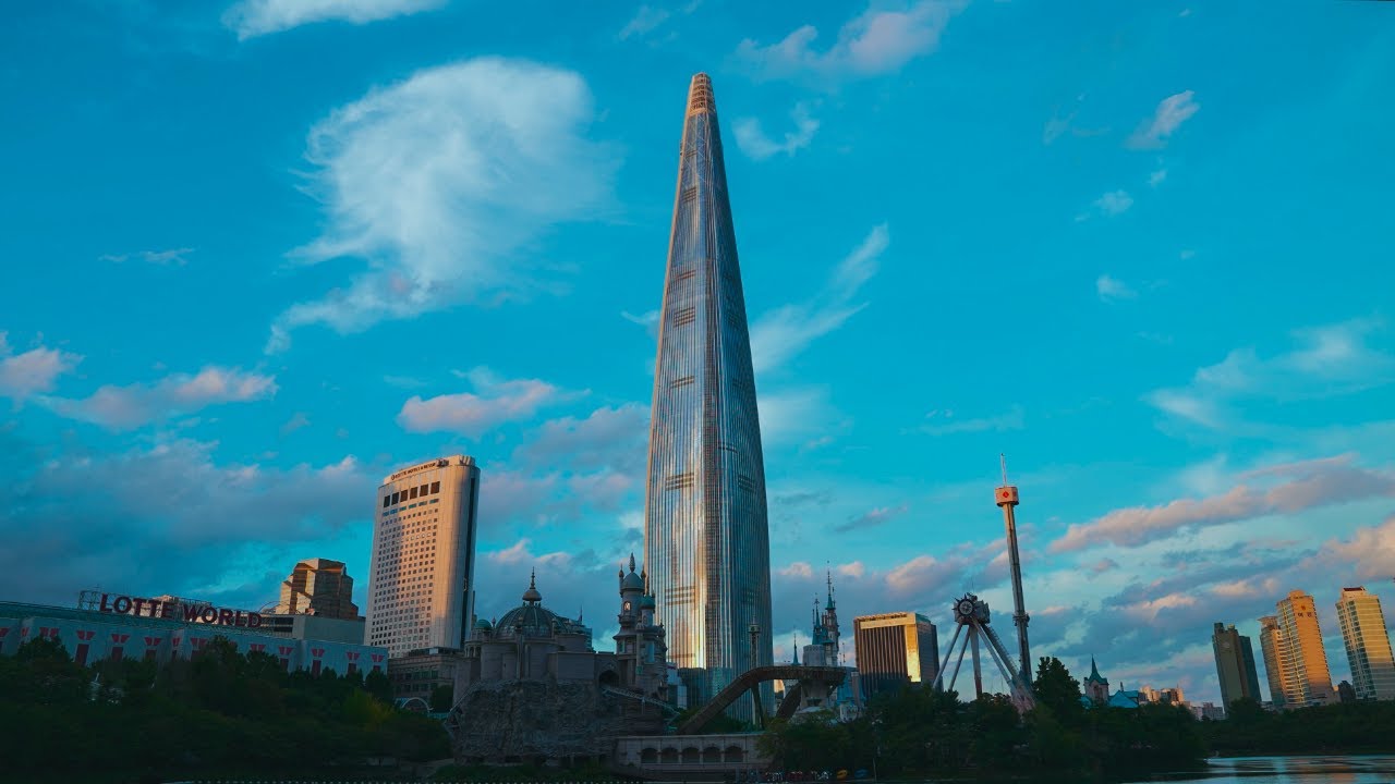 [4K] Jamsil Lotte World Tower (Time-lapse) , 잠실 롯데월드 타워 (타임랩스) - YouTube