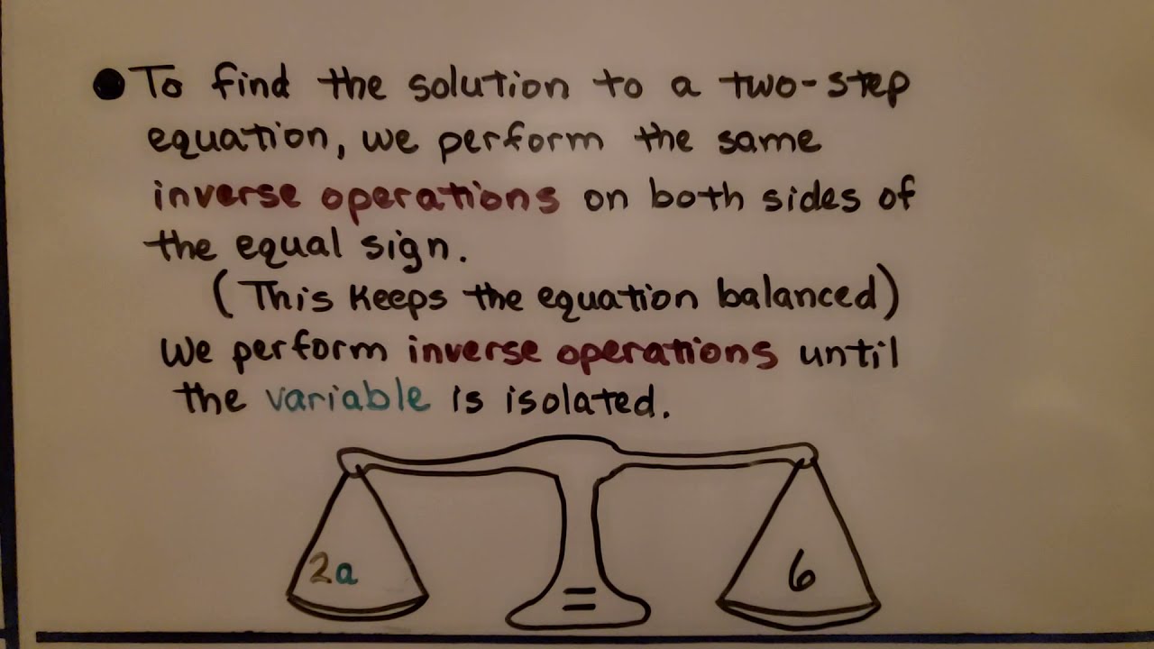 7th Grade Math 6.4b, Solving Two-Step Equations, Algebra - YouTube