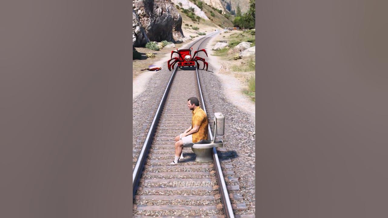 GTA V : MICHAEL MEETS CHOO CHOO CHARLES TRAIN #shorts - YouTube