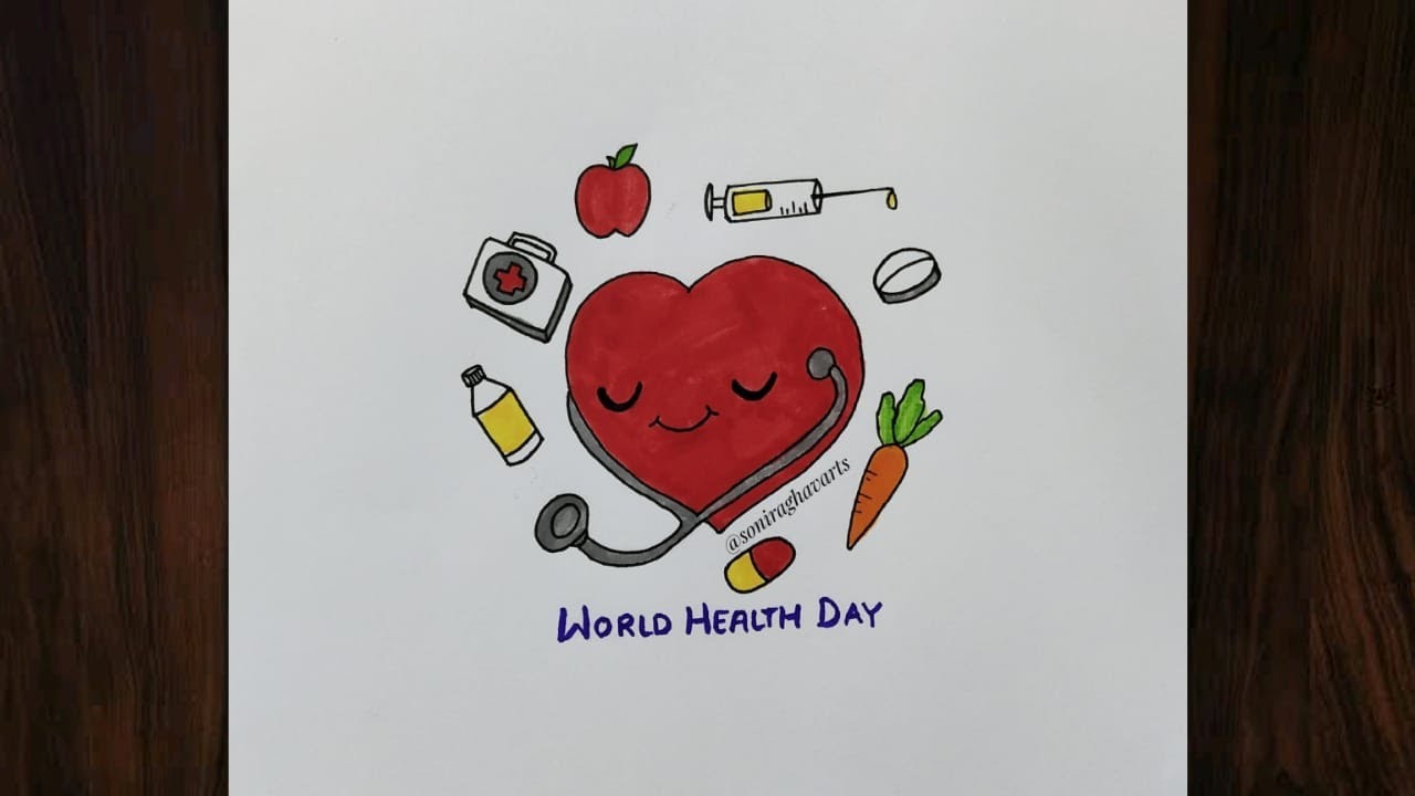 World health day drawing | World health day poster drawing | health day ...