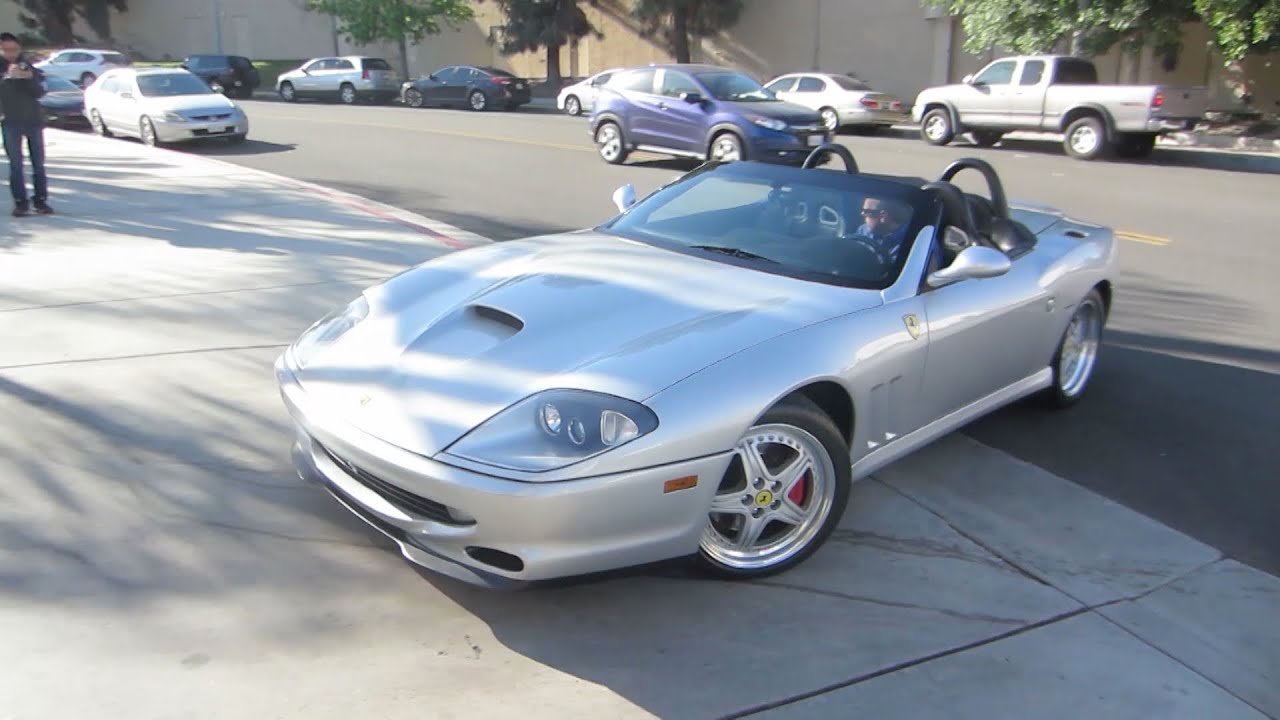 Rare Silver Ferrari 550 Barchetta (w/ startup) - YouTube